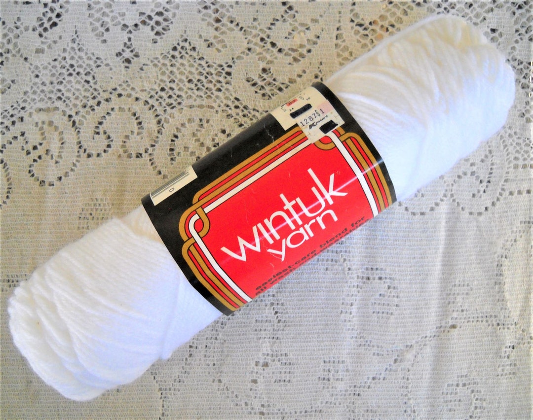Wintuk Yarn White Acrylic Yarn 4 Oz Worsted Weight Yarn White Yarn ...