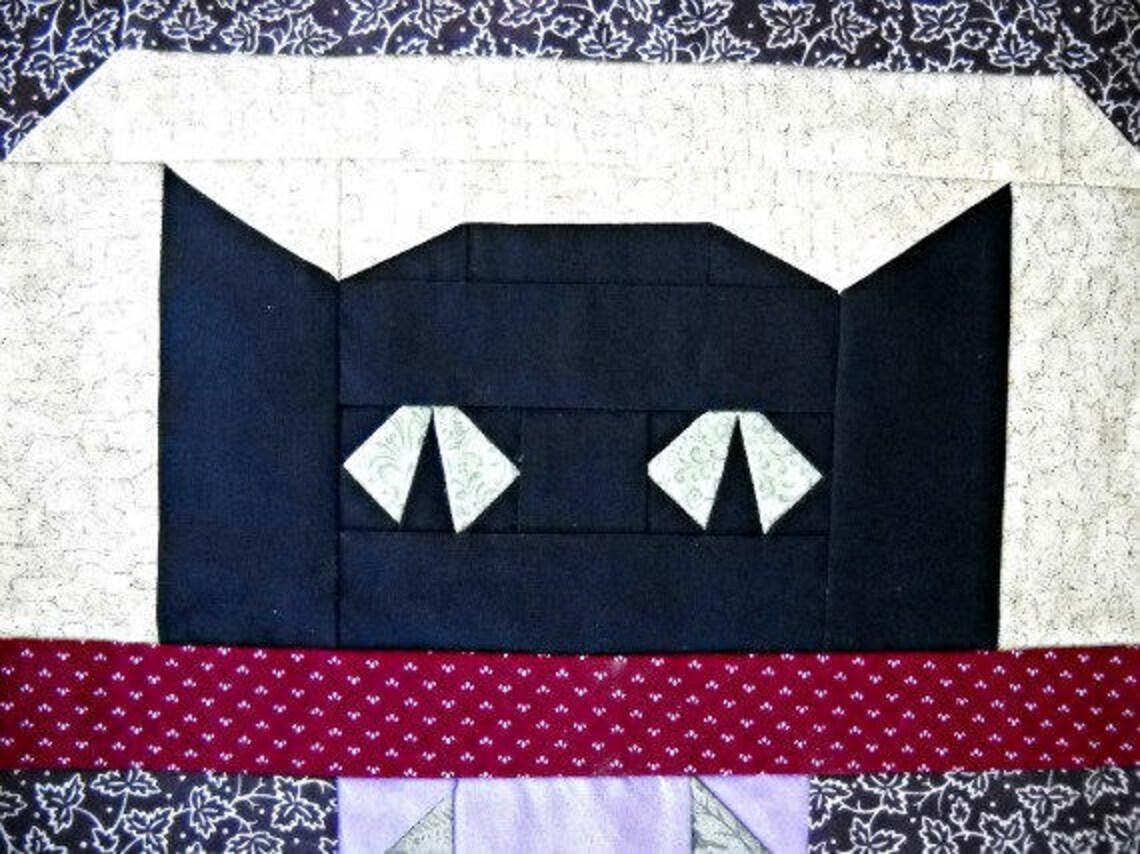Shoo-fly Cat PDF Download Quilt Block Pattern by Curlicue | Etsy