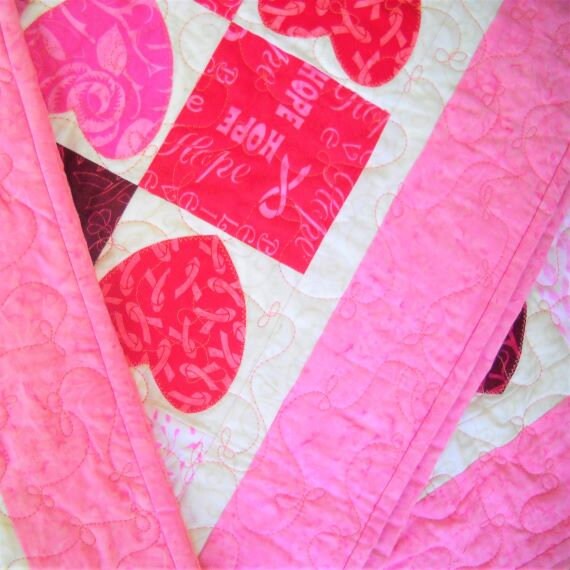 Heart Match PDF Download Quilt Pattern Pinktober Curlicue - Etsy