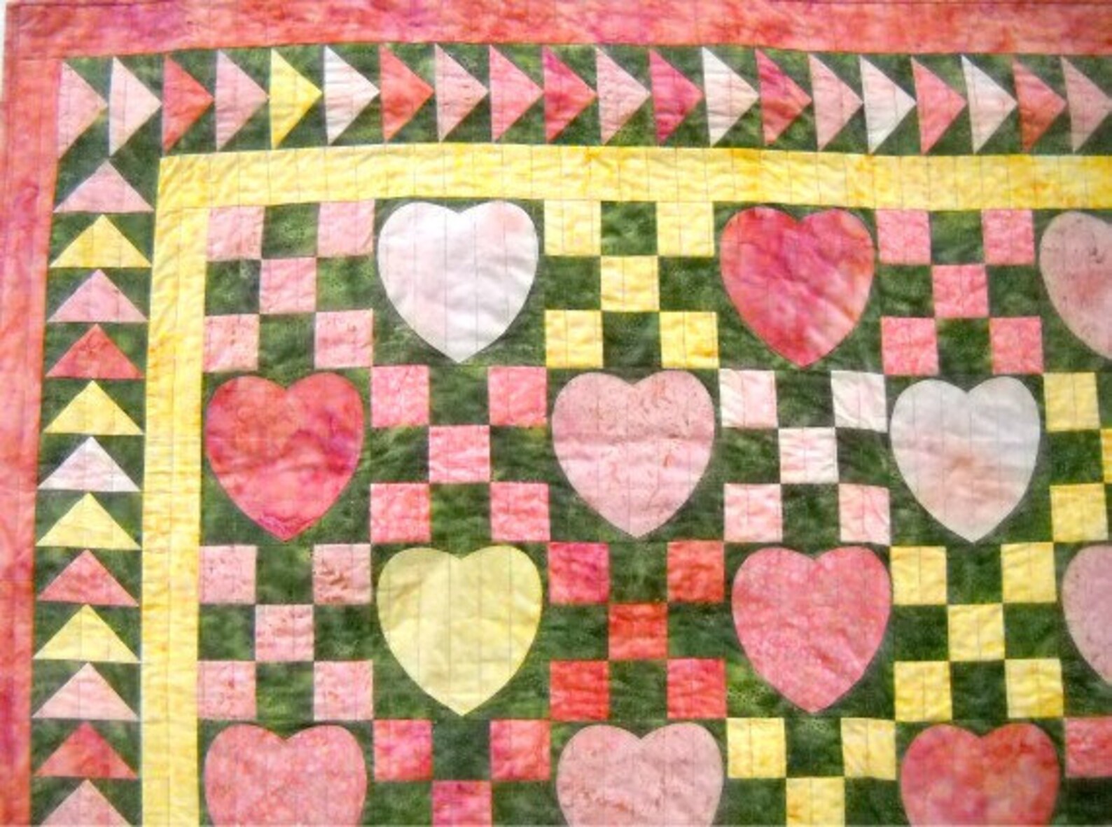 Sherbet Hearts Quilt Pattern Pink Lemonade Version by Curlicue - Etsy