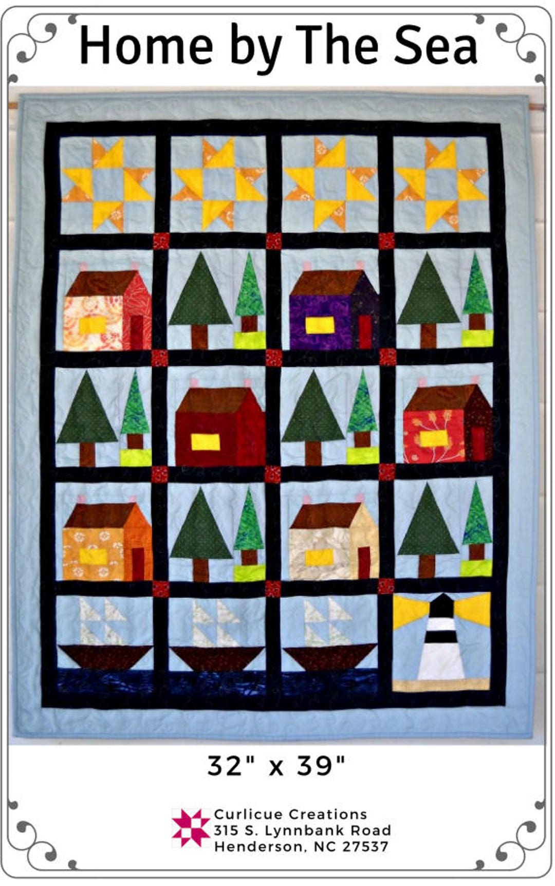 Home by the Sea Quilt Pattern by Curlicue Creations Beach - Etsy
