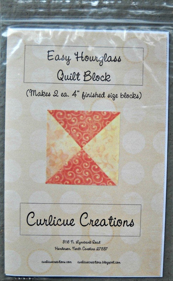 Easy Hourglass Quilt Block Pattern by Curlicue Creations, Patchwork ...