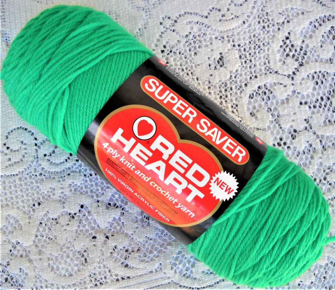 Red Heart Super Saver Yarn, Spring Green, 8 Oz Worsted Weight Yarn ...