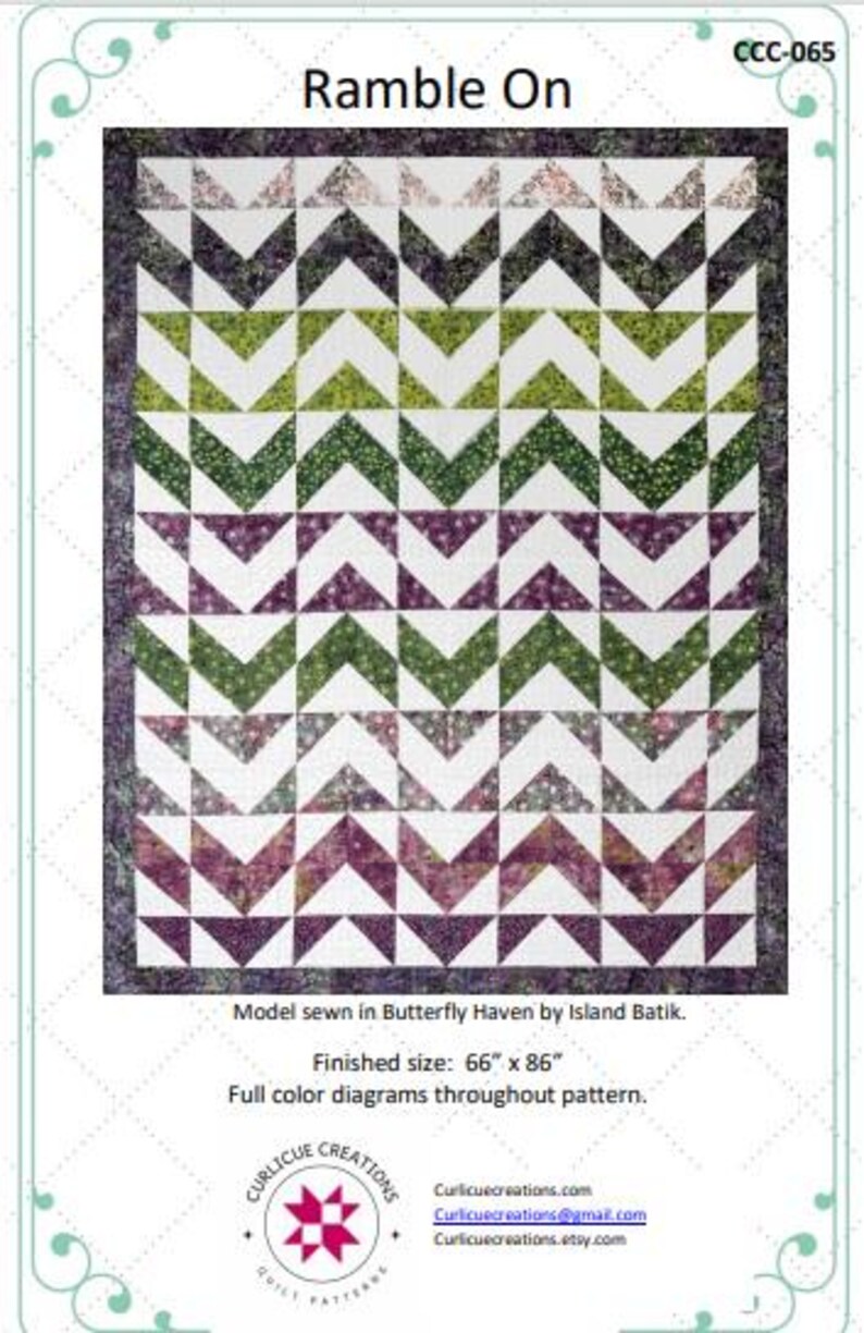 Ramble on Quilt Pattern by Curlicue Creations Quilting Pattern Sewing ...