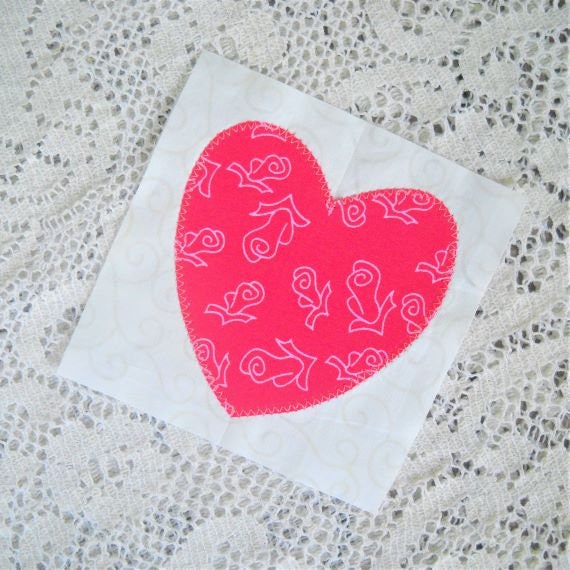 Heart Match PDF Download Quilt Pattern Pinktober Curlicue - Etsy