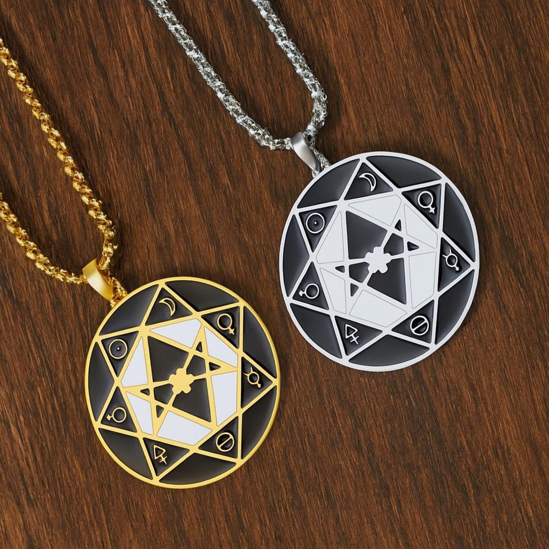 Hexagram Thelema Necklace – Babalon Star Seal – Protective Talisman ...