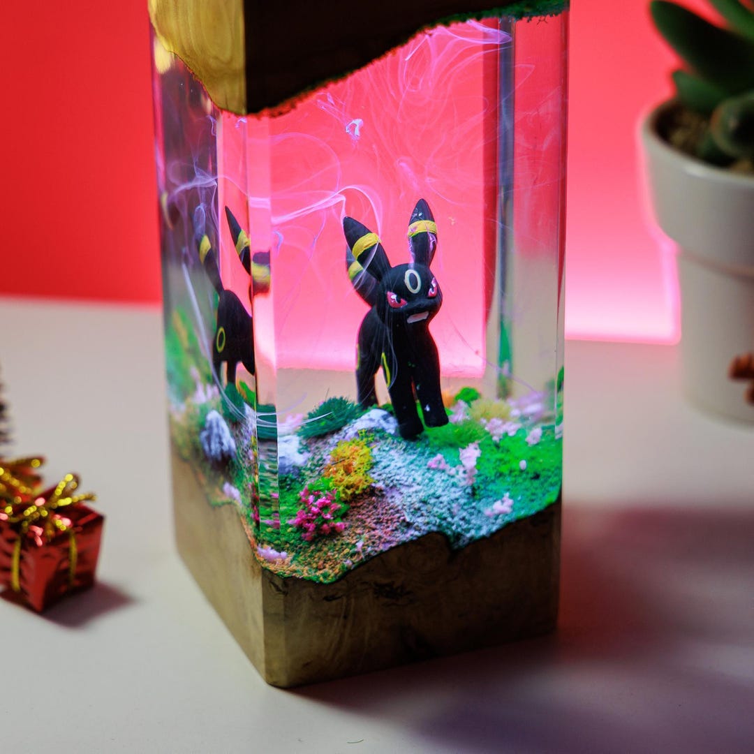 Umbreon Pokemon Resin Diorama Lamp, Dark Type Eeveelution Art Night ...