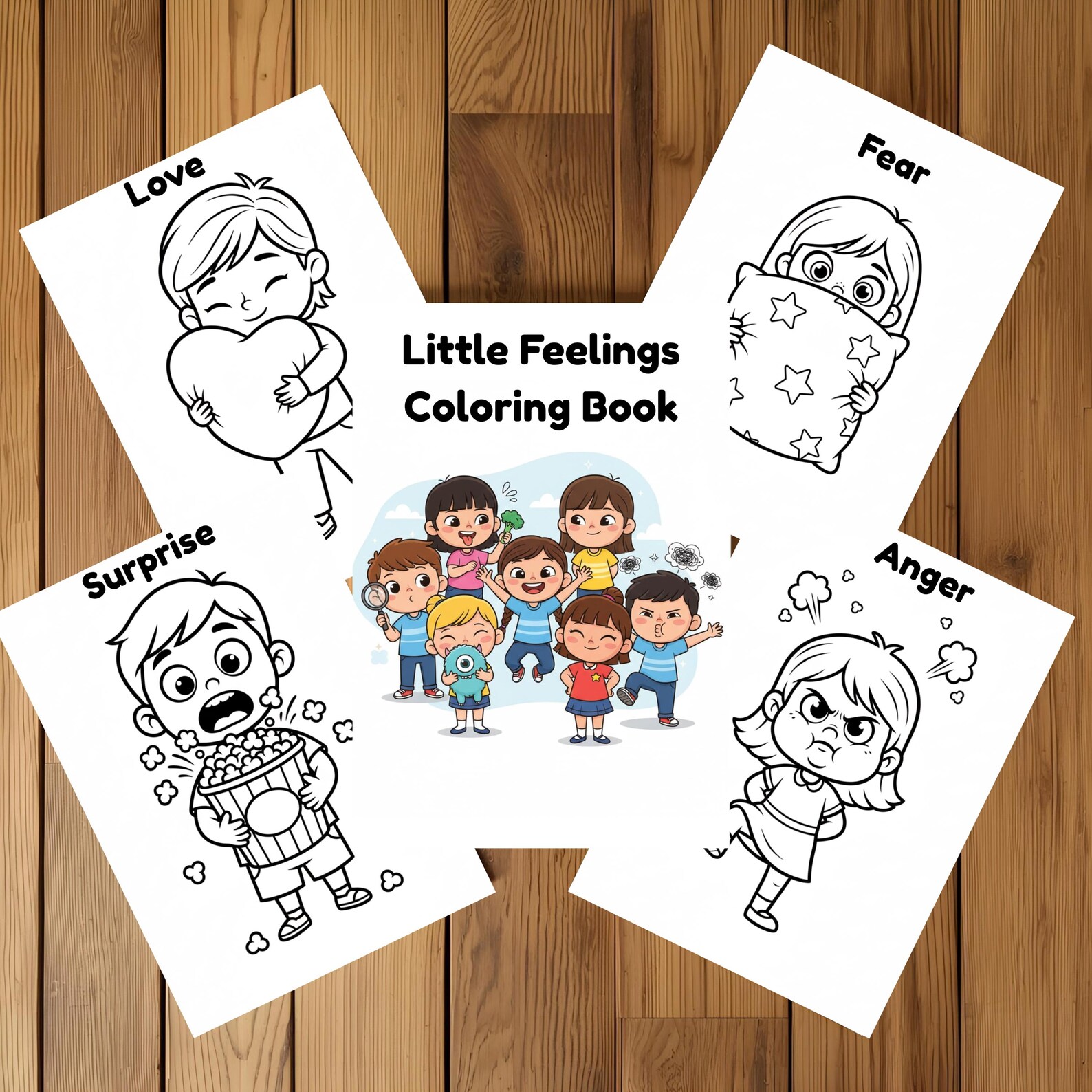 Little Feelings Coloring Book for Kids Emotions Learning Printable A4 ...