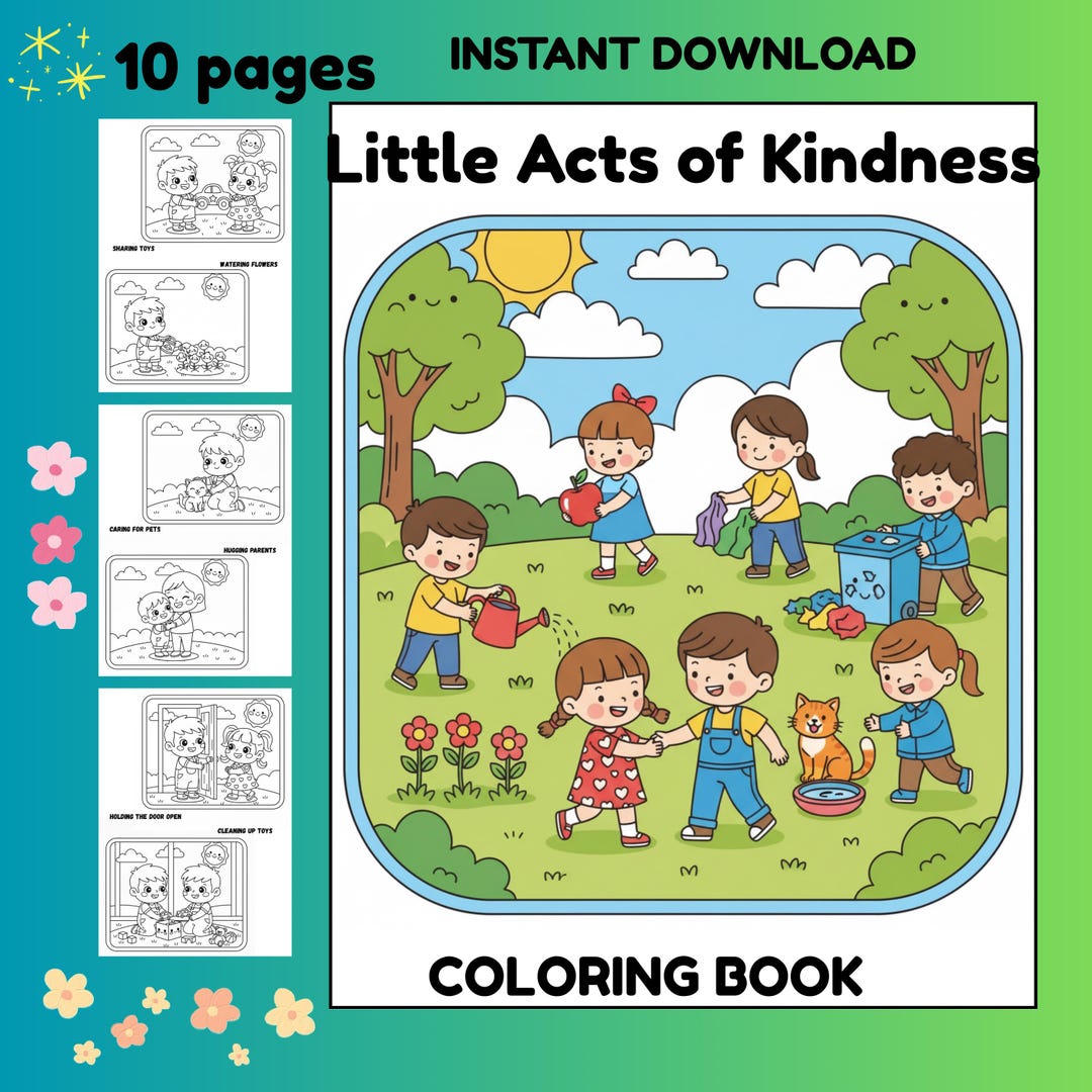 Kindness Coloring Book for Kids | Good Deeds, Ages 3-6 (A4 Printable ...