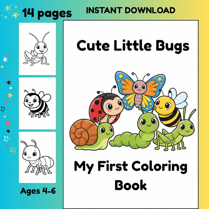 Little Bug Coloring Book for Kids | Educational Insect Coloring Pages ...