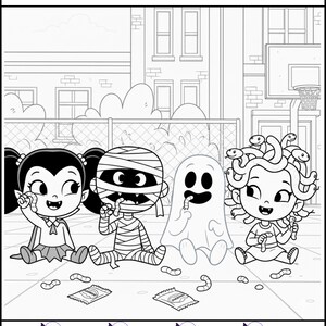 Halloween Coloring Pages for Kids – 3 Printable Monster Coloring Books ...