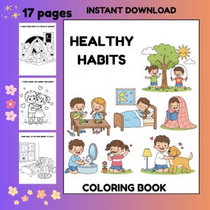 Healthy Habits - Coloring Book Montessori Inspired Printable A4 - Etsy