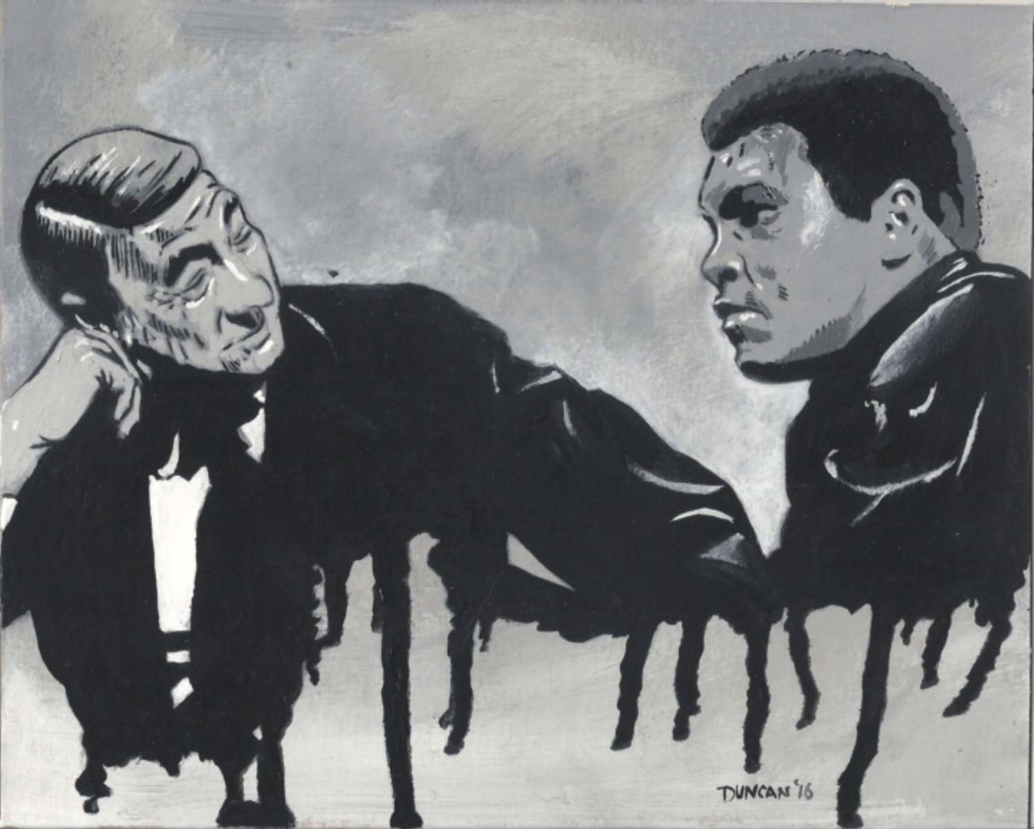 8 x 10 print Portrait of Muhammad Ali & Howard Cosell signed by Artist ...