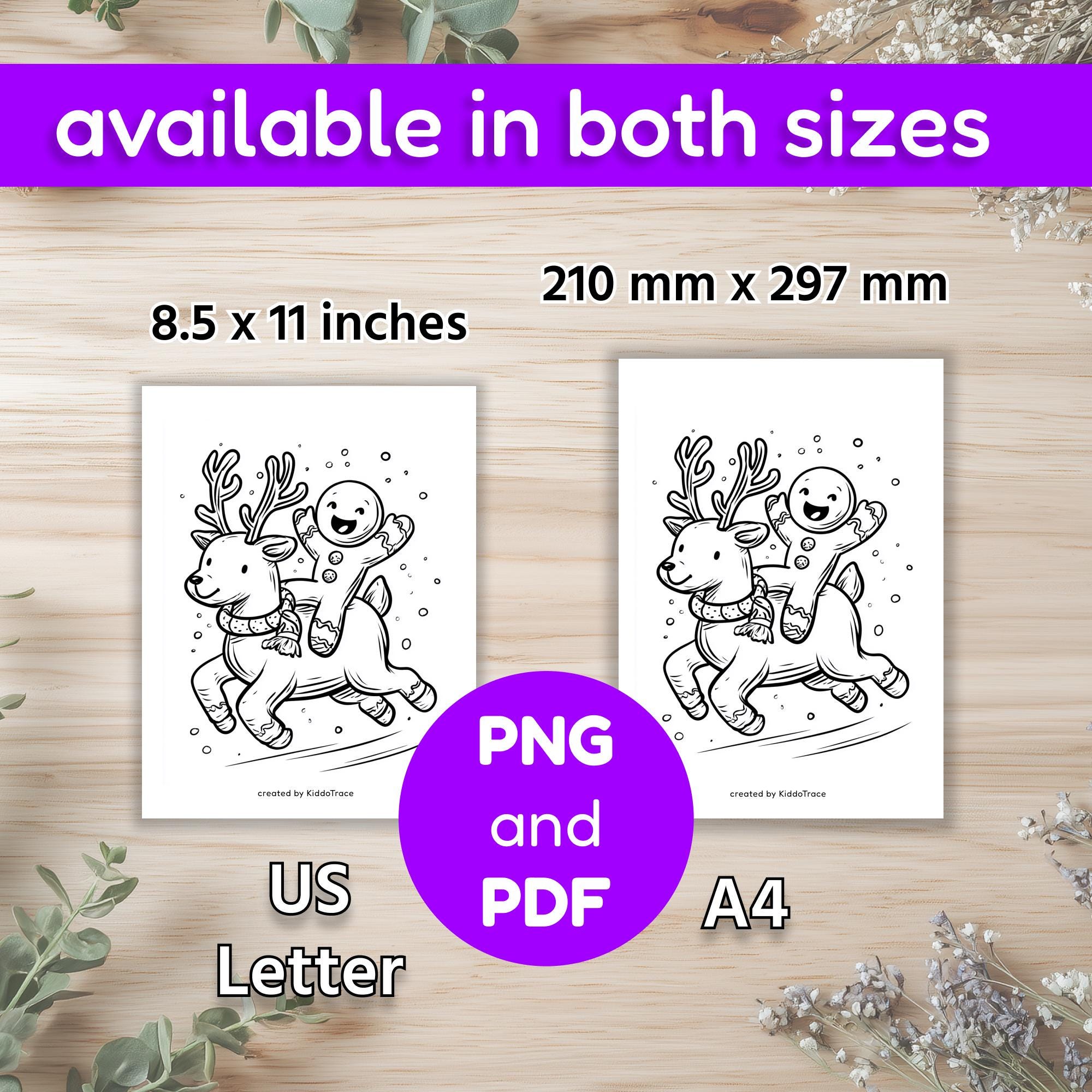 60 Fun Christmas Coloring Pages Bundle: Printable Holiday Coloring ...