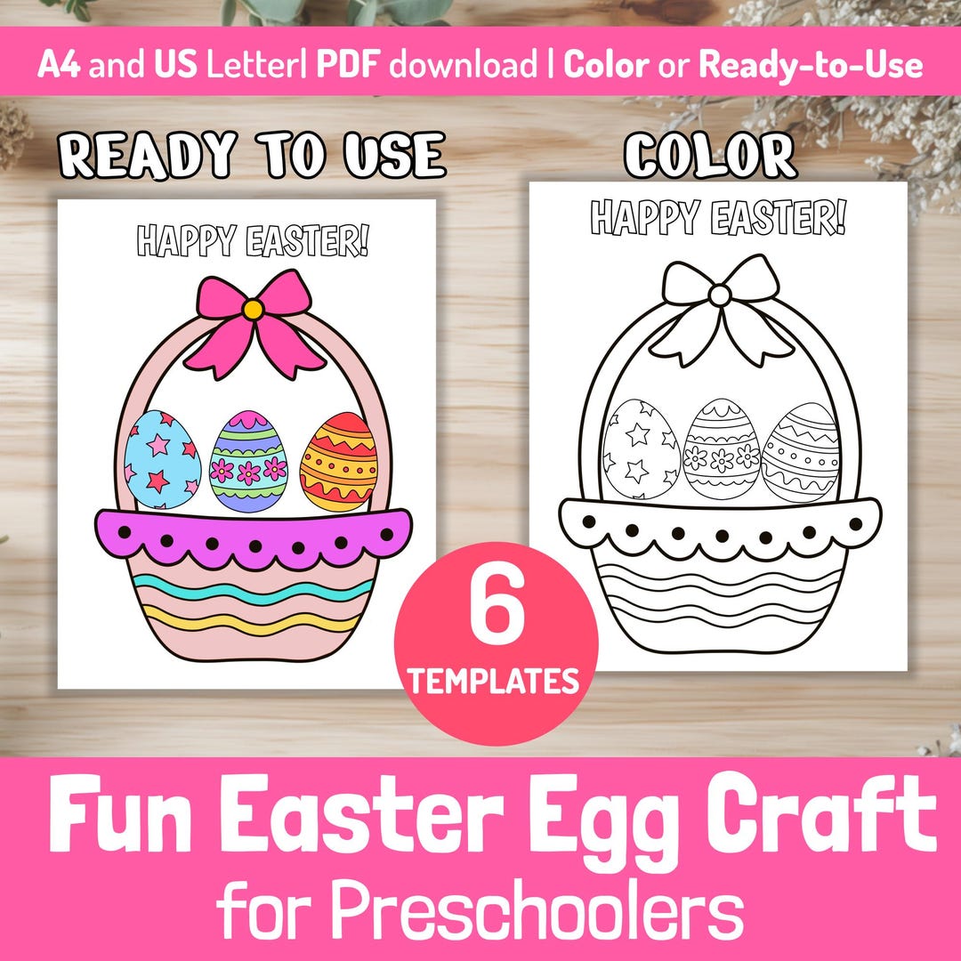 Easter Egg Craft Templates: Coloring and Ready-to-use Activity (PDF ...