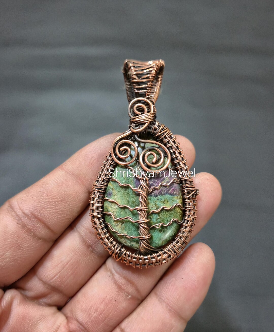 Gorgeous Tree of Life Ruby Fuchsite Pendant Wire Wrapped Jewelry ...