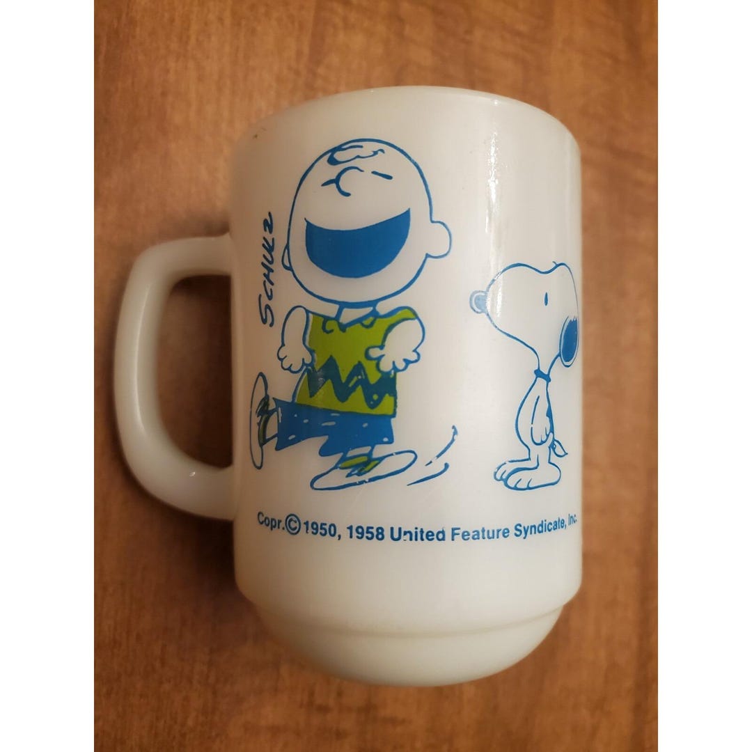 Vintage Snoopy Anchor Hocking Mug: I Feel Strangely Confident 1958 EUC ...