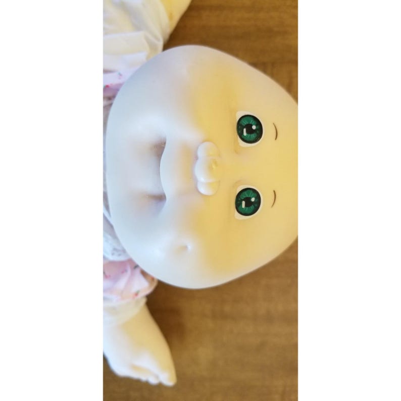 Cabbage Patch Kids Preemie Doll Bald Head Green Eyes Vintage 1 Dimple ...