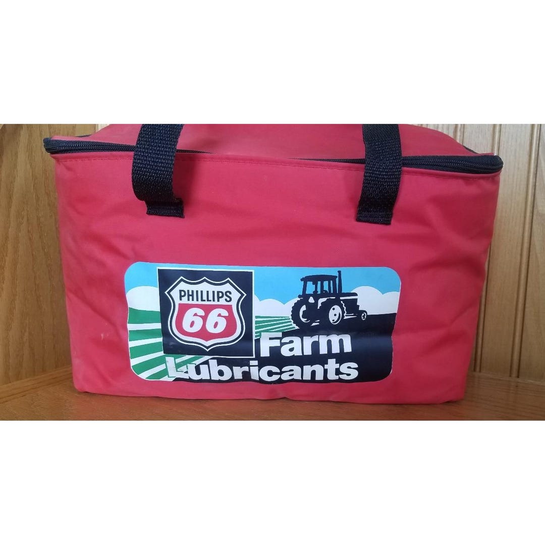 Vintage Phillips 66 Farm Lubricants Soft Side Red Cooler Bag Rare HTF ...