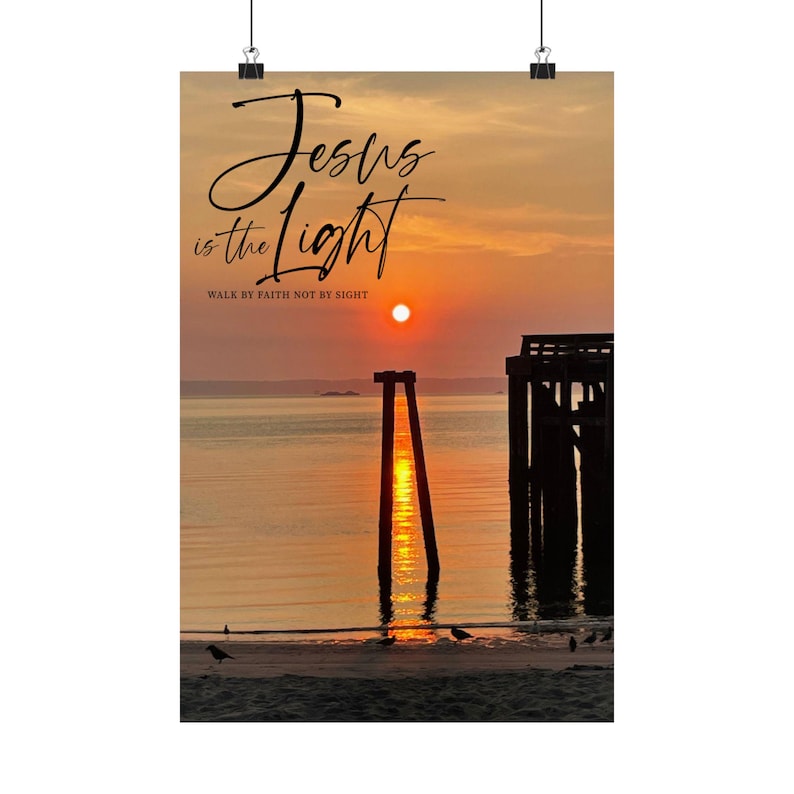 Religious Wall Art, Jesus Light Vertical Poster, Christian Sunrise ...