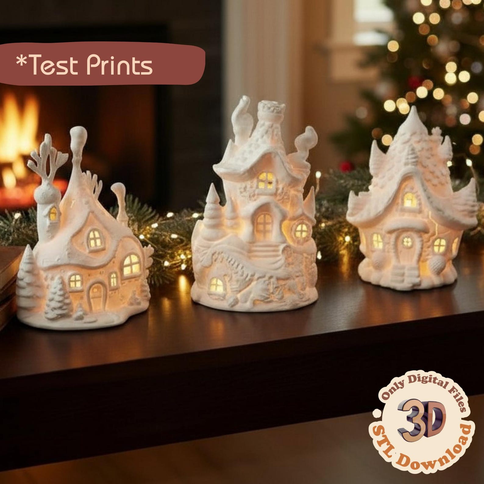 Whimsical Winter Cottage Bundle – Led-ready Light Houses + Solid Models ...