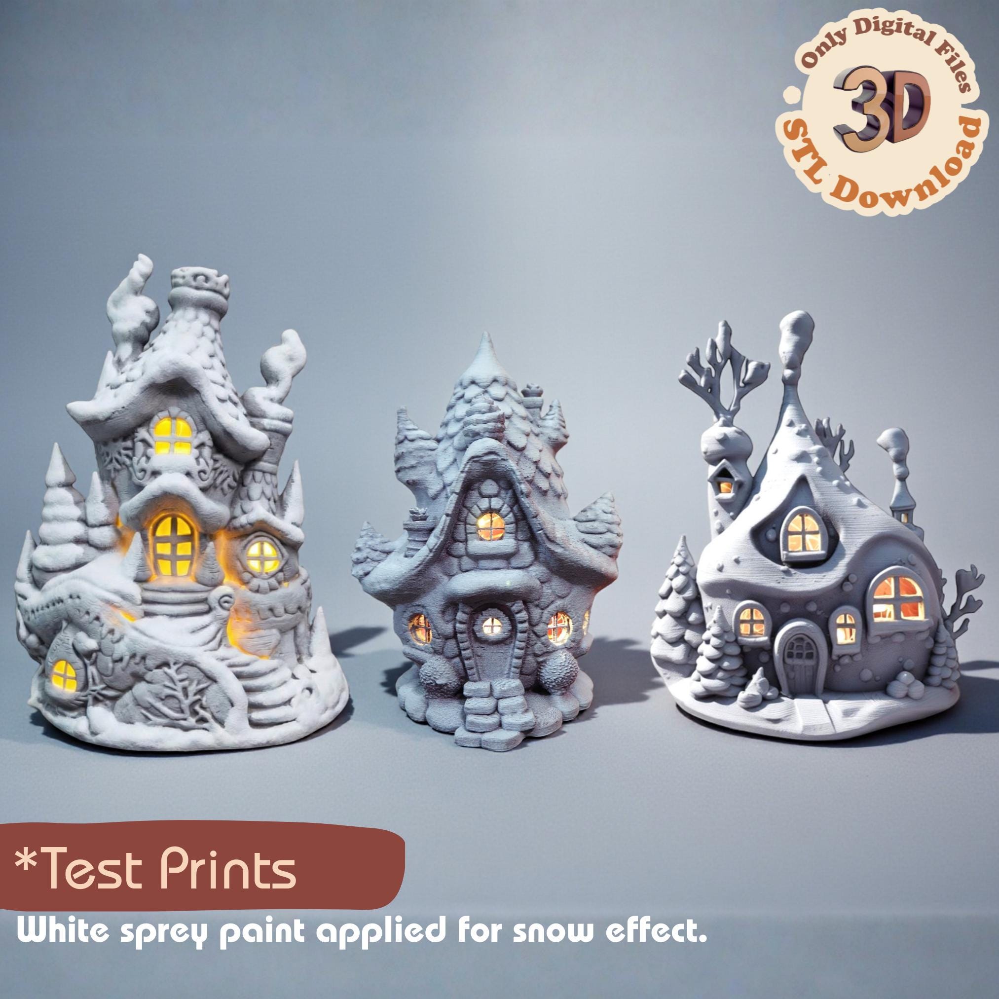 Whimsical Winter Cottage Bundle – Led-ready Light Houses + Solid Models ...