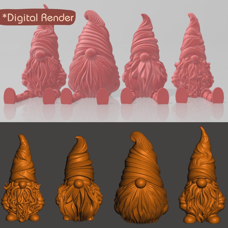 Unique Christmas Gnome Set – 8 STL Files | Shelf Sitter Holiday ...