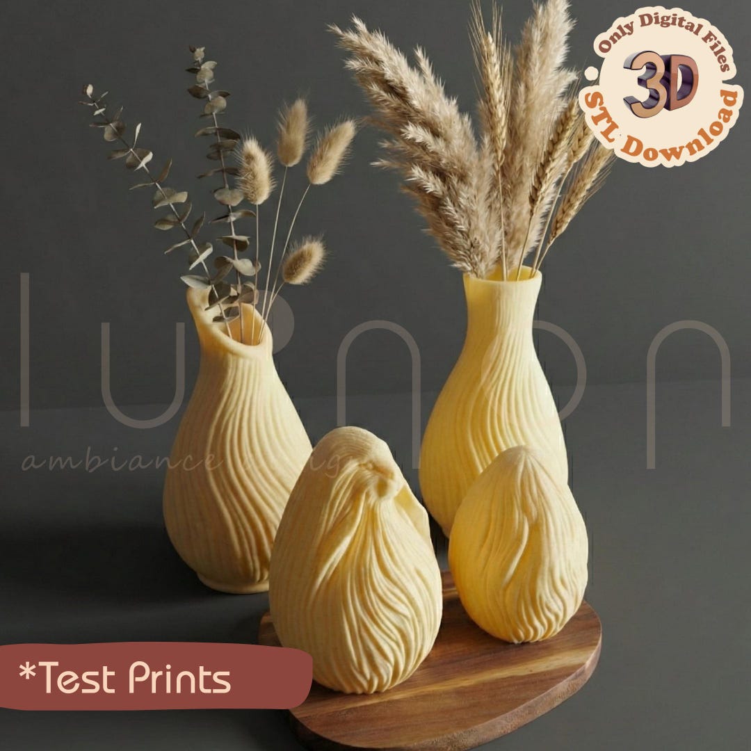 Organic Easter 3D Print STL Decor Set - Supportless Scandi Vase, Rabbit ...