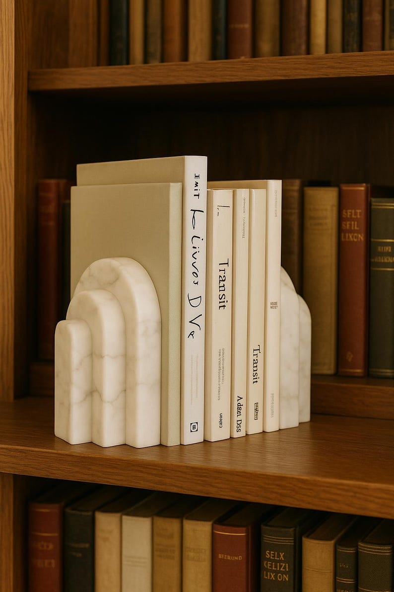 Marble Arch Bookends – Modern Stone Bookend Set for Home Decor - Etsy