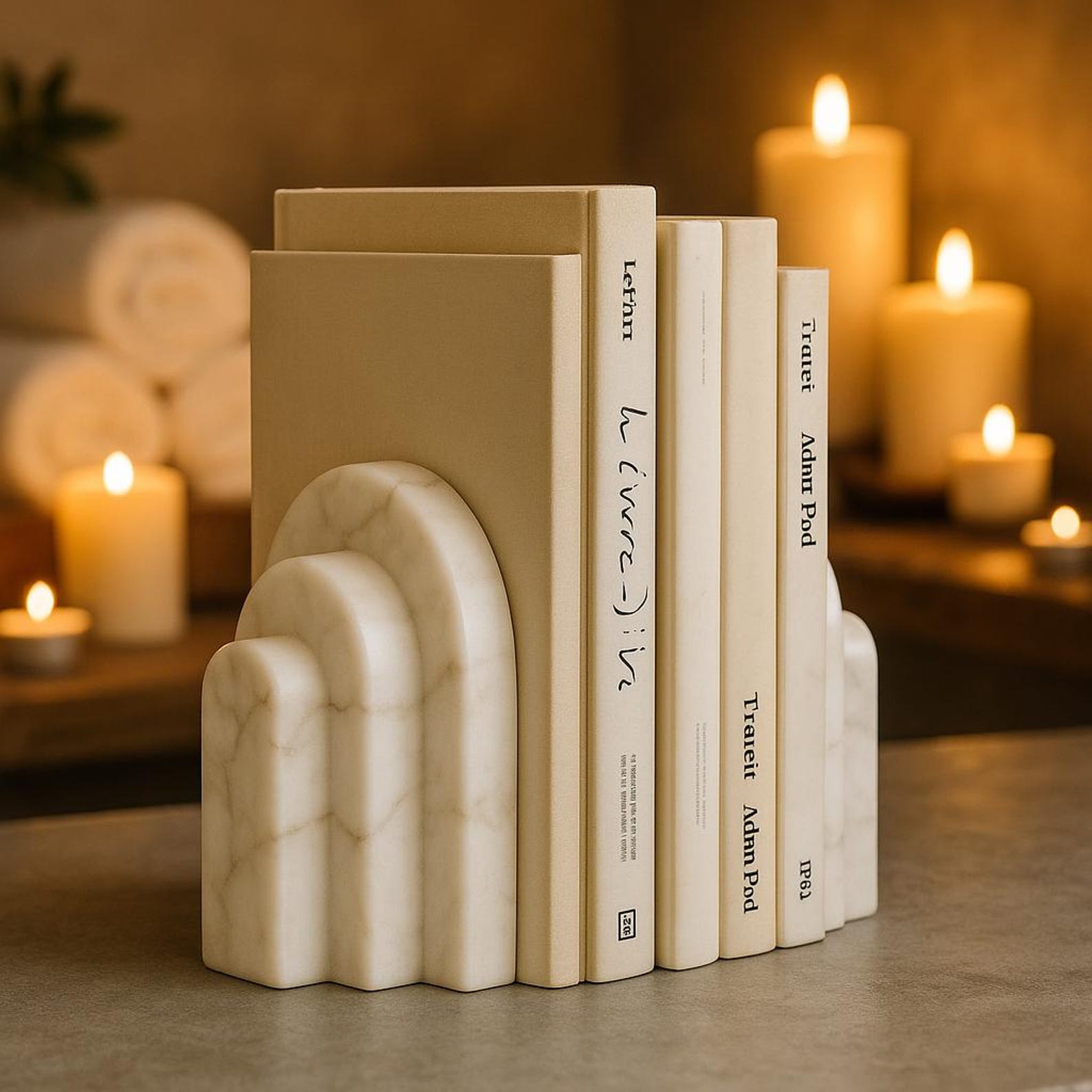 Marble Arch Bookends – Modern Stone Bookend Set for Home Decor - Etsy