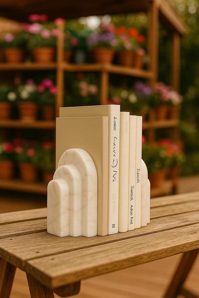 Marble Arch Bookends – Modern Stone Bookend Set for Home Decor - Etsy