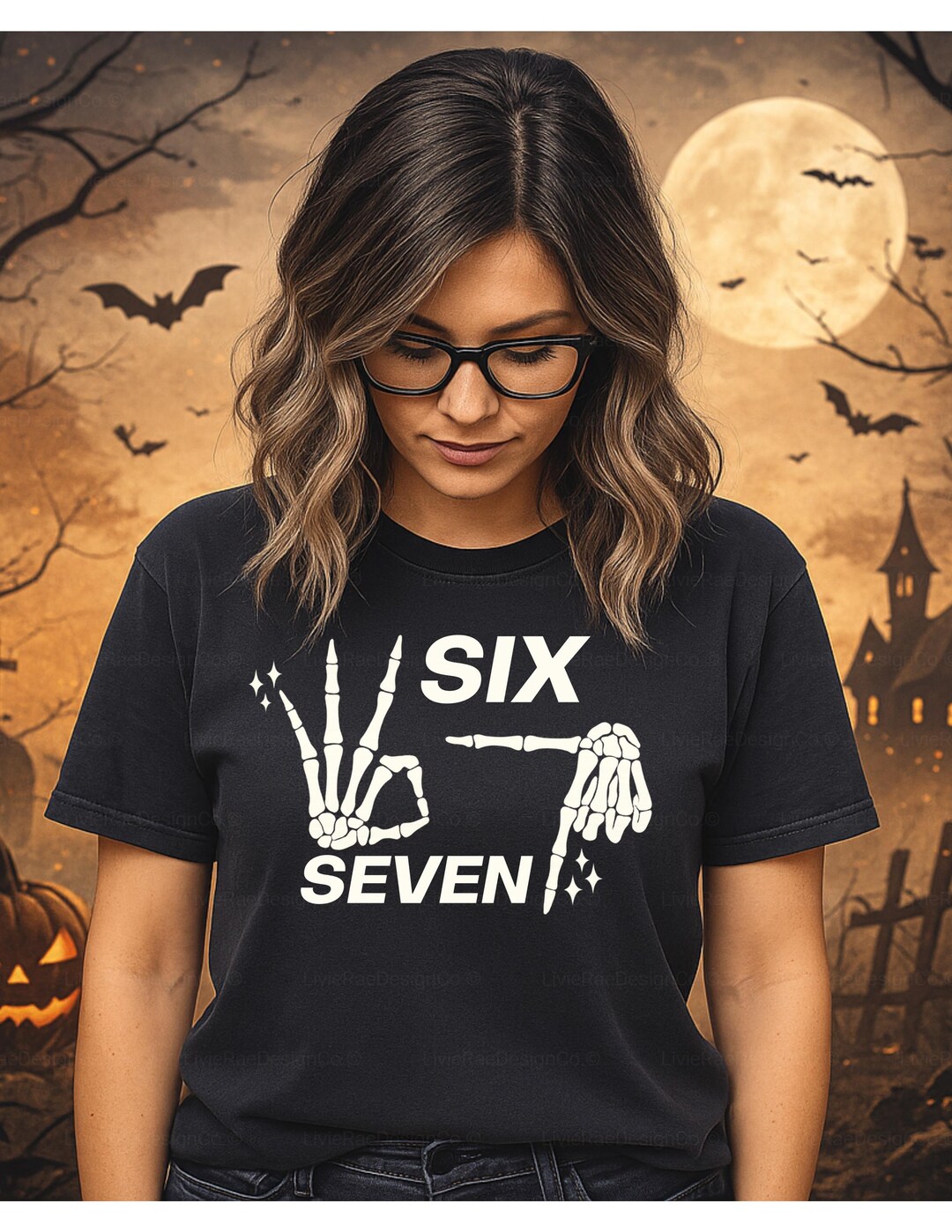 Six Seven Skeleton Hands Graphic: Spooky Halloween Design (PNG SVG ...