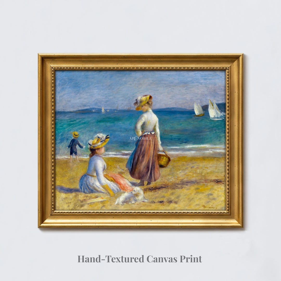 Pierre-auguste Renoir : Figures on the Beach (1890) - Hand-textured ...