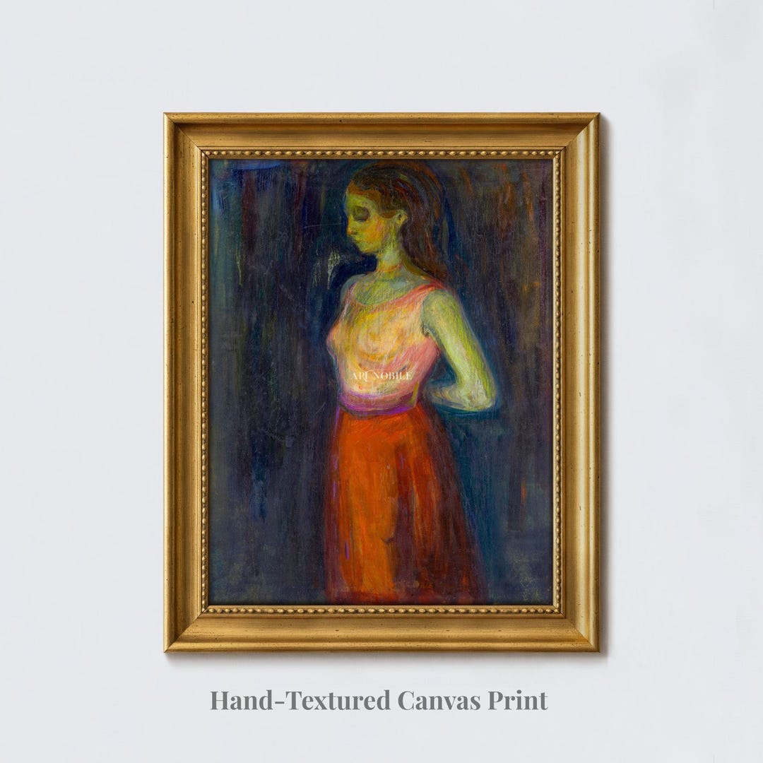 Edvard Munch : Study of a Model (1898) - Hand-textured Giclee Canvas ...
