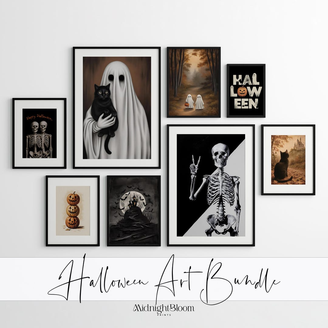 Halloween Printable Wall Art Bundle, Digital Download, Spooky Decor Set ...