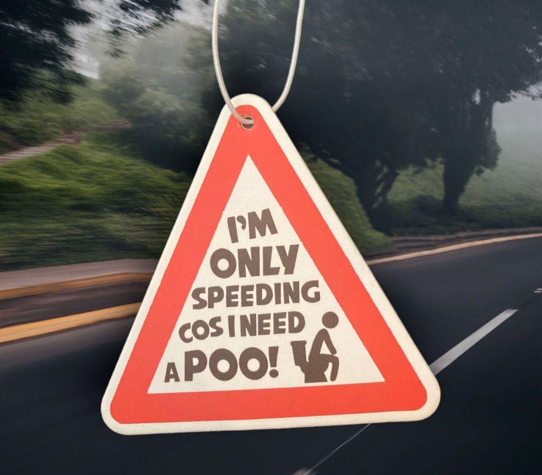 Funny Speeding Poo Meme Car Air Freshener | Joke Gift | Secret Santa ...