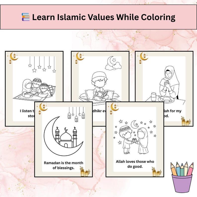 Ramadan Coloring Pages for Kids – 30 Islamic Activities (A4/US Letter ...