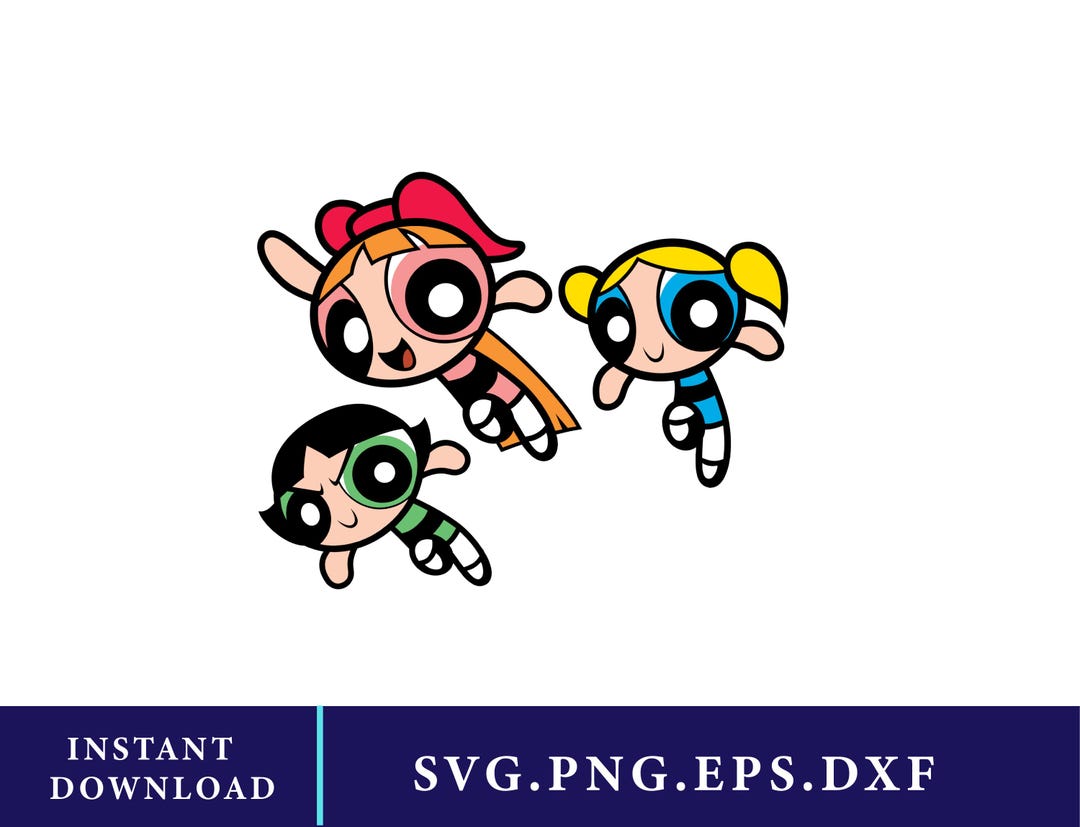 Powerpuff Girls SVG PNG: Cartoon Clipart Design (digital Download) - Etsy