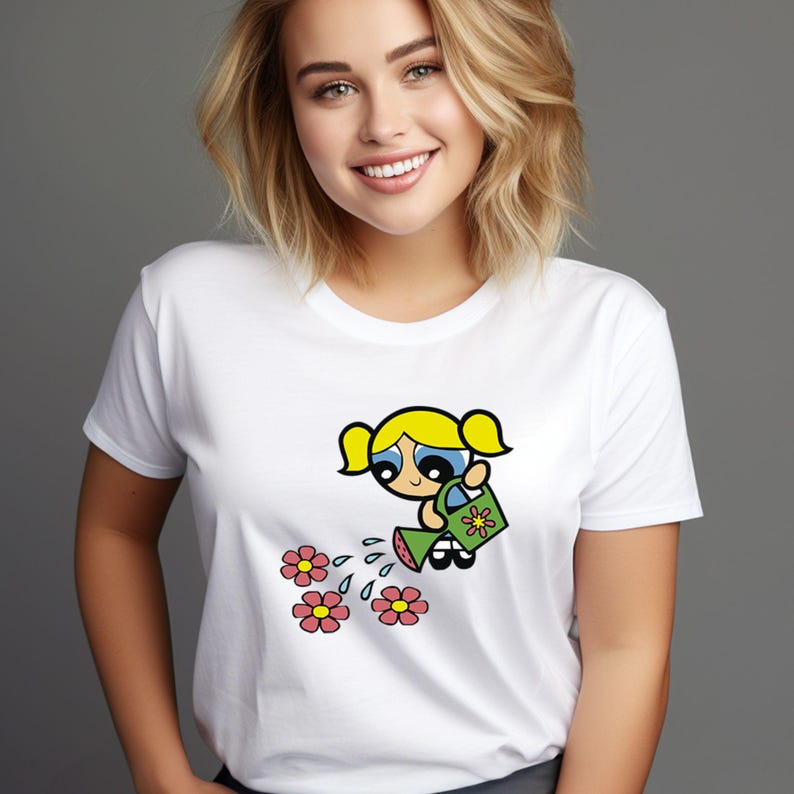 Powerpuff Girls Blossom SVG PNG DXF | Cute Cartoon Flower Clipart ...