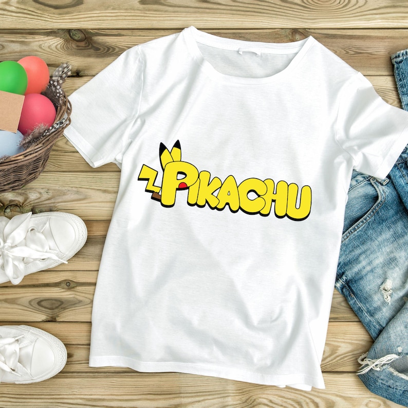 Pikachu Text SVG Cartoon Clipart, Cricut Cut File Instant Download ...