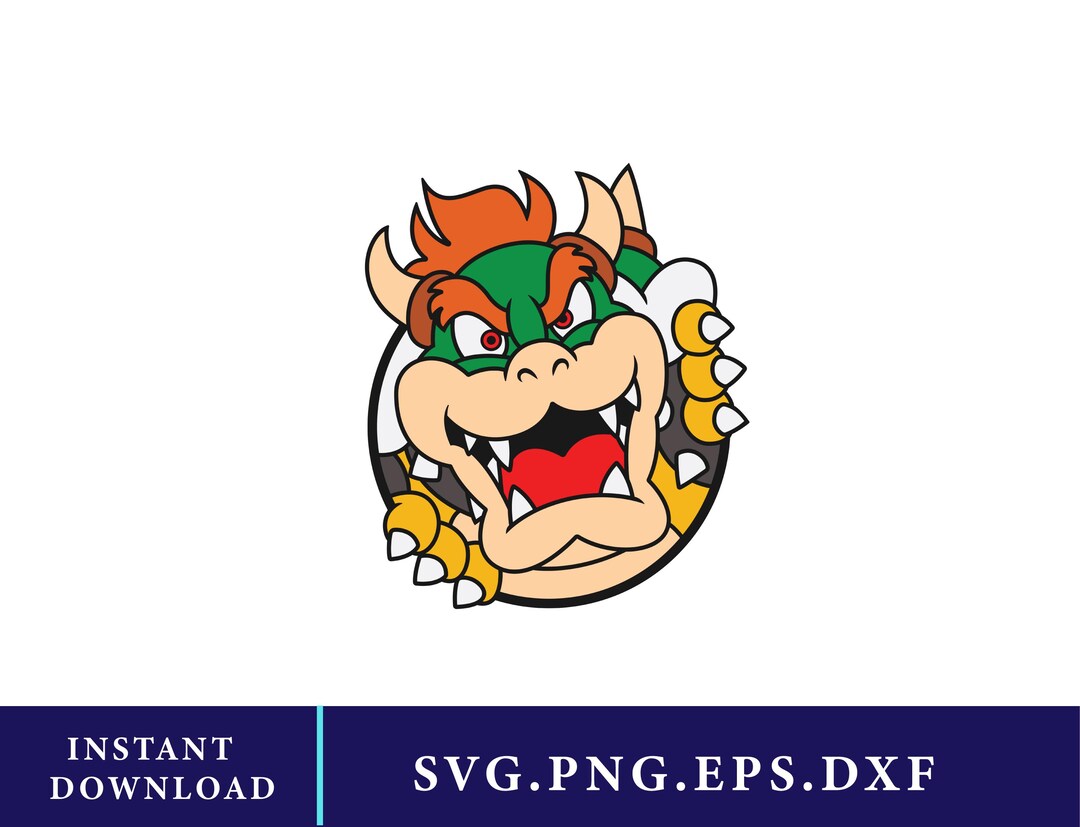 Bowser Head SVG, PNG, Super Mario Clipart (instant Download) - Etsy UK