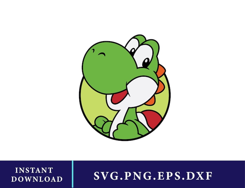 Yoshi SVG PNG PDF Dxf | Super Mario Clipart Files for Cricut ...