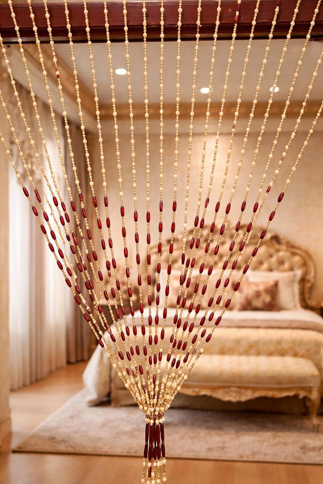 Wooden Beaded Curtain Multicolor | Handmade Door & Window Beaded ...