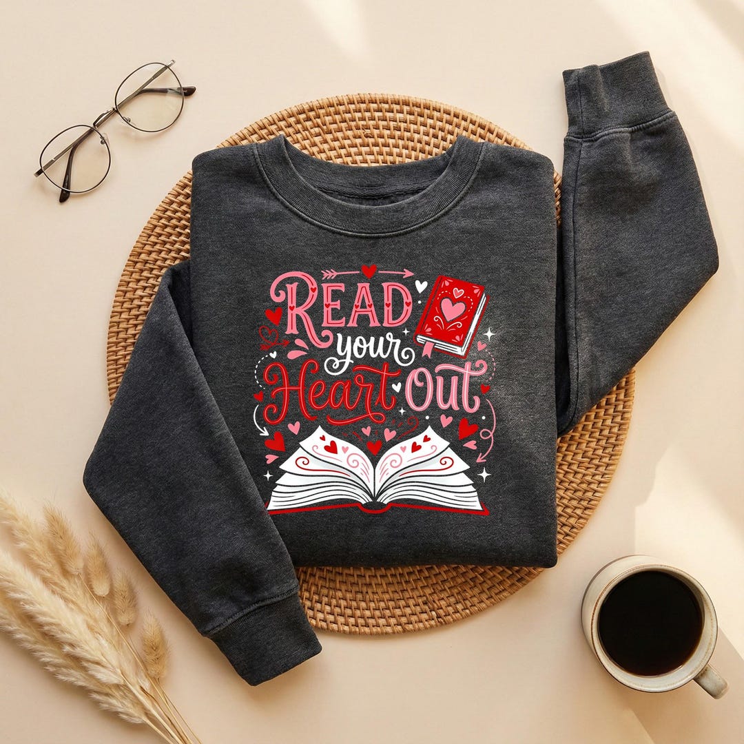 Read Your Heart Out Valentine Reading Book Cute Girl Kid Teacher Tee ...