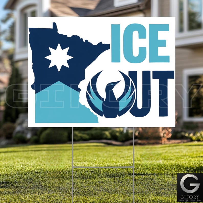 ICE Out Minnesota Yard Sign, Anti ICE Protest Lawn Sign, Political ...