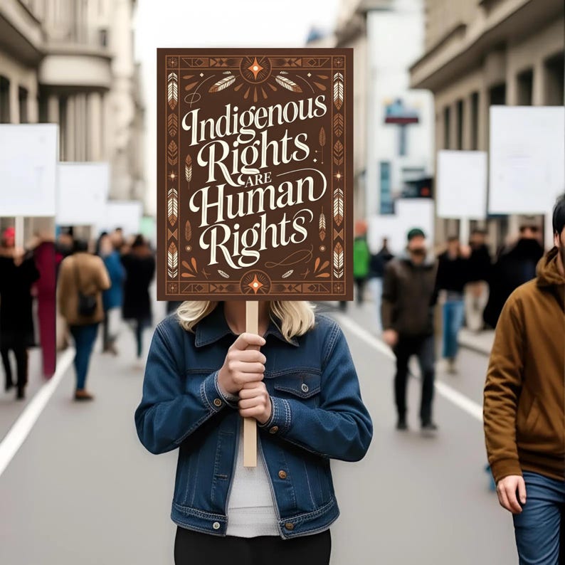 Indigenous Rights Are Human Rights Protest Poster, Equality Wall Art ...