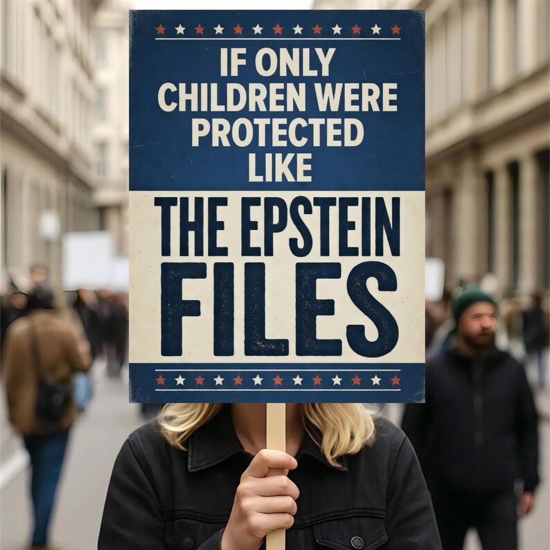 The Epstein Files Protest Sign - Anti-trump , No Kings in America ...