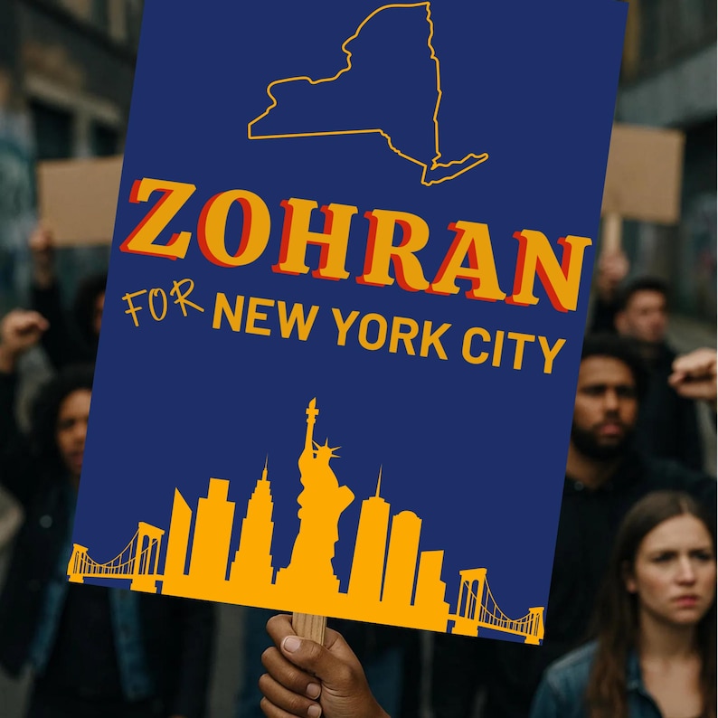 Zohran for New York City Protest Sign , NYC Election Poster, Support ...