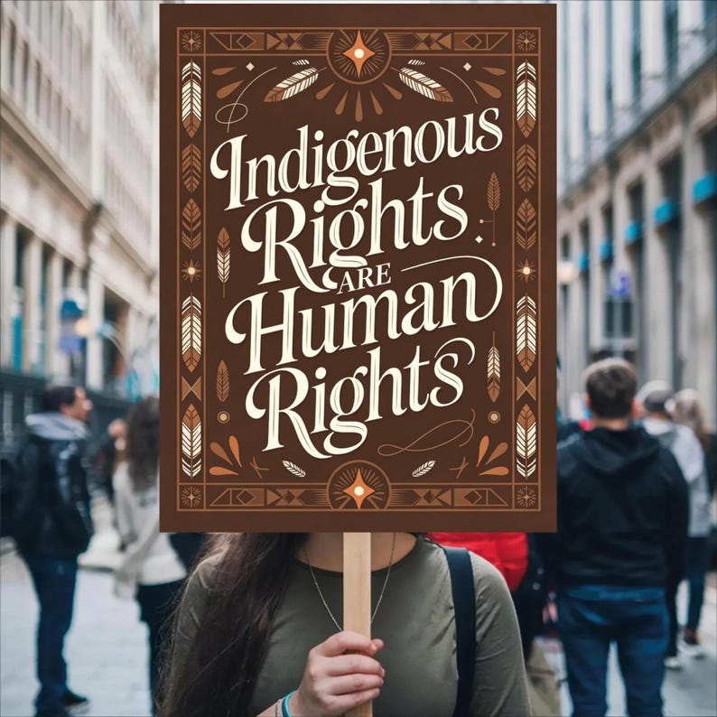 Indigenous Rights Are Human Rights Protest Poster, Equality Wall Art ...