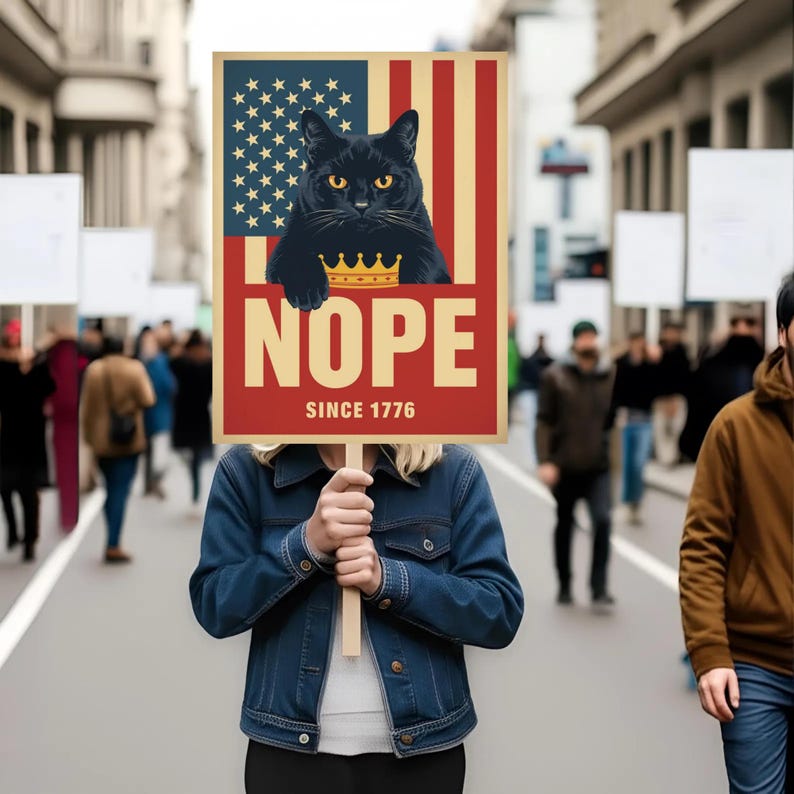 No Kings in America Protest Sign, Anti MAGA Protest Sign for Freedom ...
